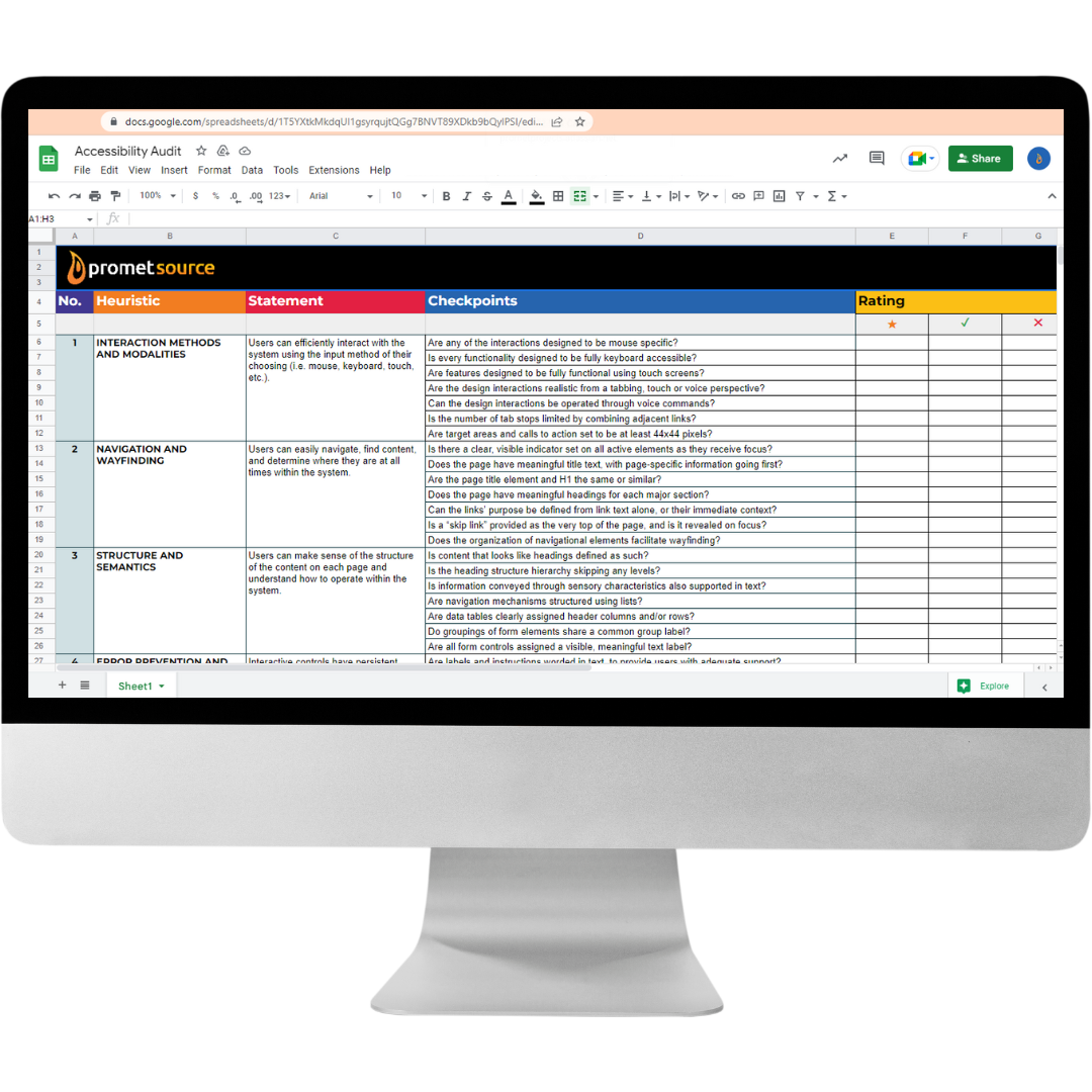 Manual Accessibility Audit Template | Promet Source